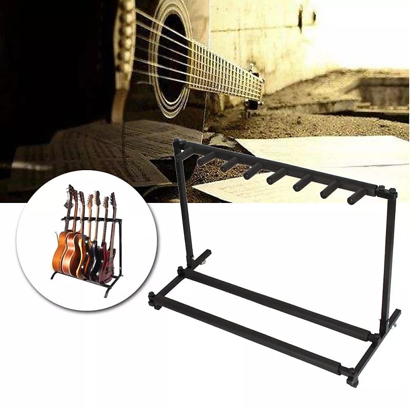 7 Guitar Rack Stand – Folding Seven Multiple Stage Storage | Reverb