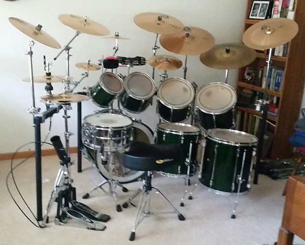 Pearl Export Series 1990s Emerald Green and Pine Green | Reverb