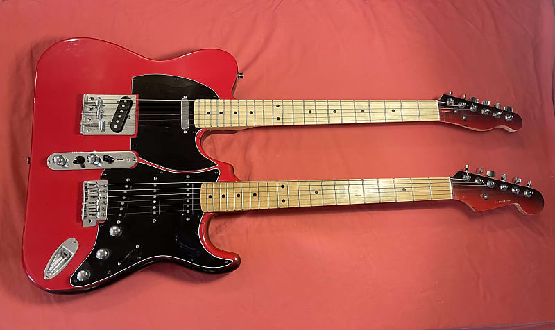 Squier Telecaster / Stratocaster Double Neck Guitar | Reverb
