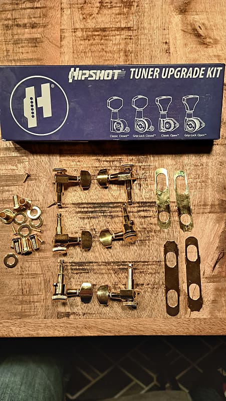 Hipshot Locking Tuner - Gold 10mm 3x3 | Reverb