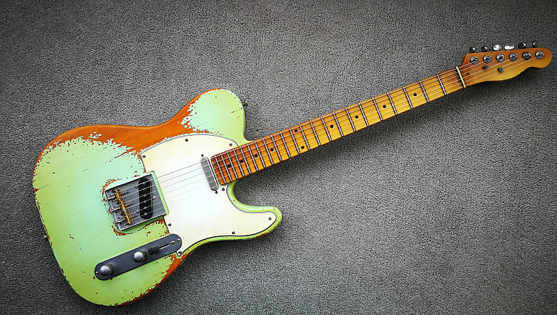 Vtt Relics Telecaster 50's Surf Green Over Butterscotch | Reverb