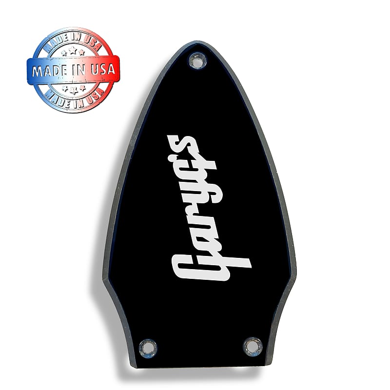 Solid Gloss Black Truss Rod Cover for Gibson Flying V + White | Reverb