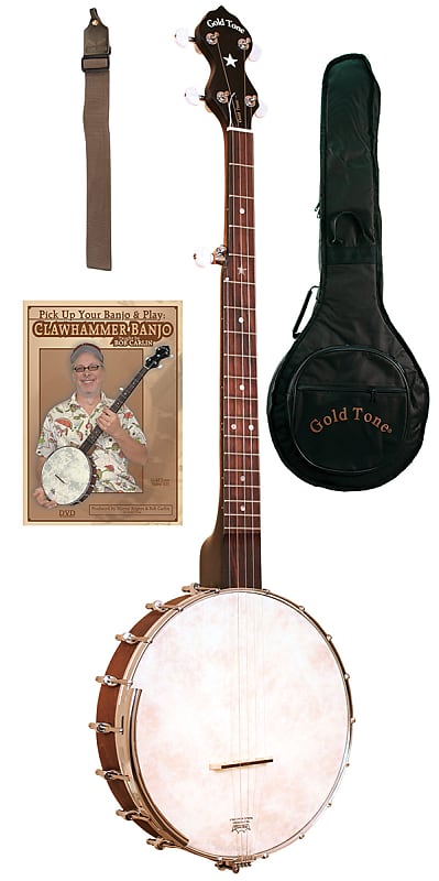 Gold Tone CC-OT Beginners Openback Banjo Package w/ Bag | Reverb