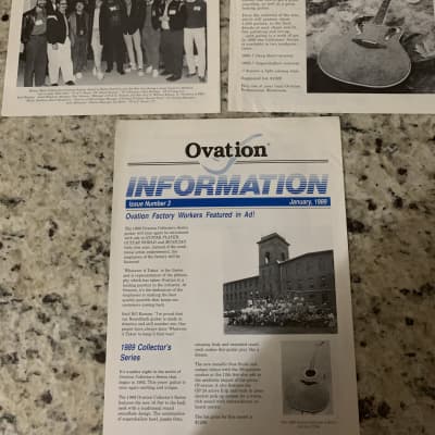 3 Ovation Information Newsletter 1989 1990 | Reverb