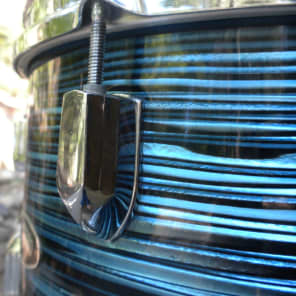 1960s Pearl 'Astro' Blue Oyster Strata Drum Kit | Reverb