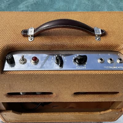 Fender 1958 Harvard 5F10 chassis restored in new tweed cab | Reverb