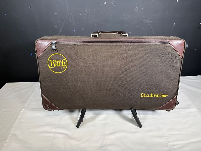 Used Bach Stradivarius Trumpet Case Dark brown with light | Reverb