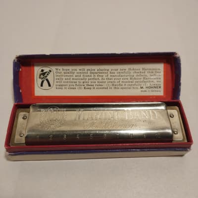 Vintage German M. Hohner Marine Band Harmonica No. 1896 A440 | Reverb