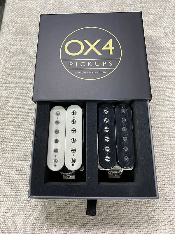 OX4 BEANO Humbucker Pickups Set - Zebra White/Black | Reverb