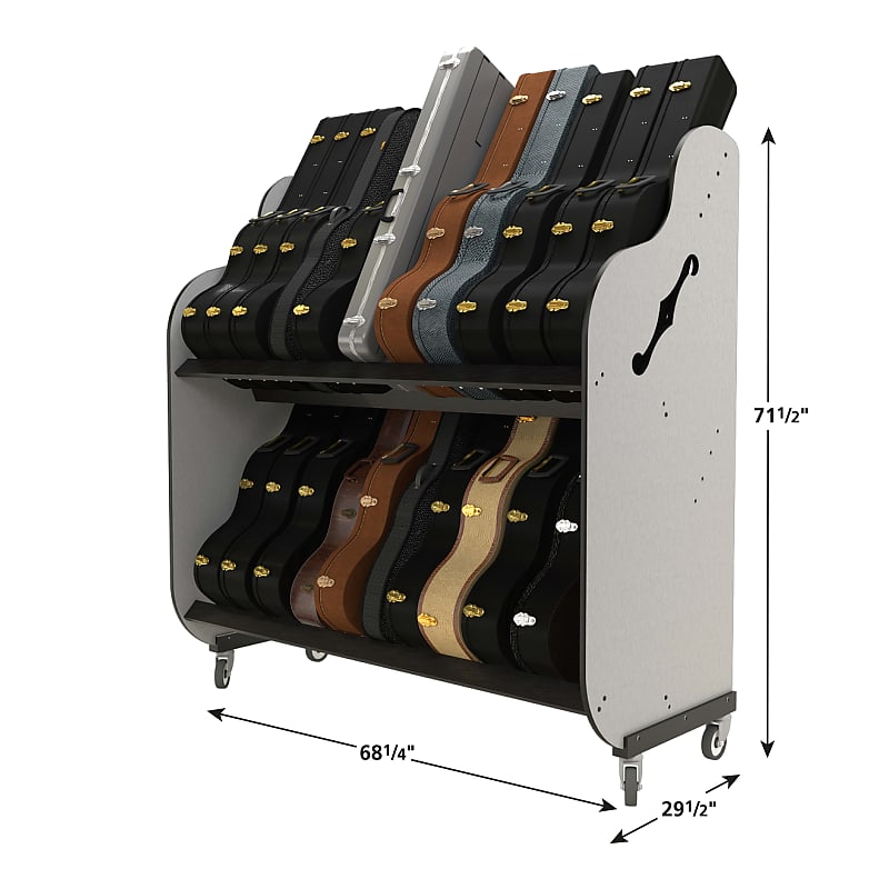 The Band Room Mobile Double-Stack Guitar Case Rack BRDGC | Reverb