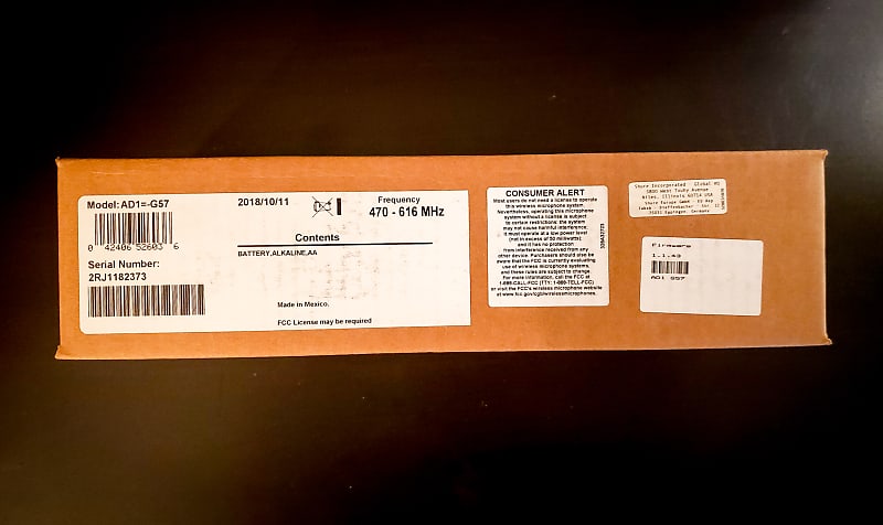 Shure AD1 Wireless Bodypack Transmitter (TA4 Connector, | Reverb