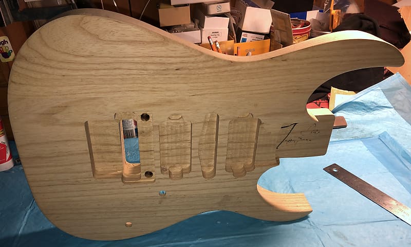 Custom CNC cut RG Style body 7 String Swamp Ash | Reverb