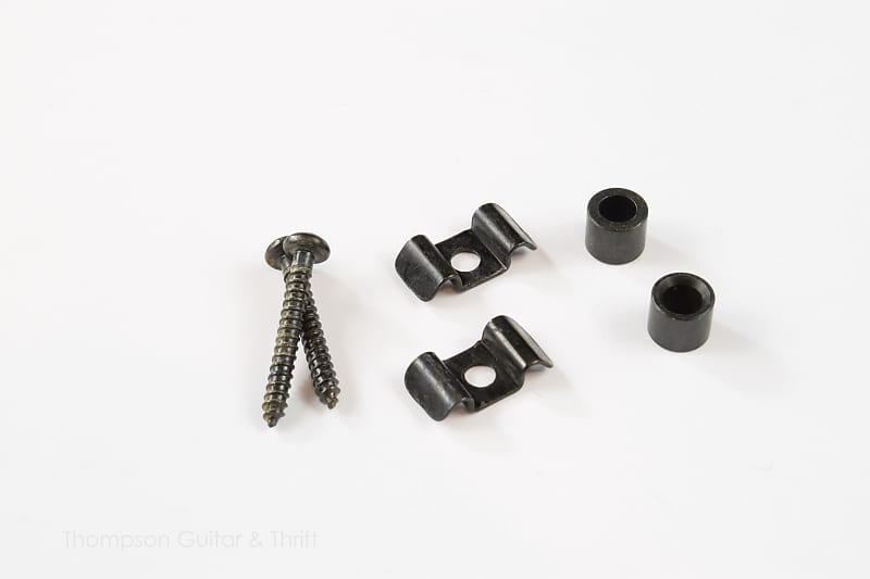 Set of 2 Vintage Strat Style String Trees in Chrome, Black | Reverb