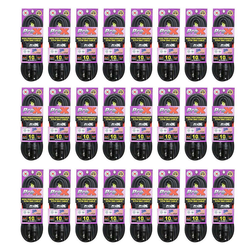 24 DMX Cables 5 Pin 10ft High Performance Data cable | Reverb