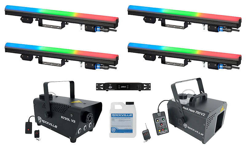 (4) American DJ Pixie Strip-30 Pixel Strip Lights+Pixel Map | Reverb