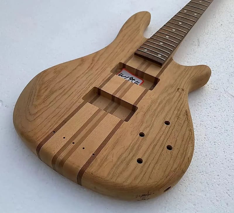 Ash Wood 4 String Bass Body with Neck Through, Rosewood | Reverb