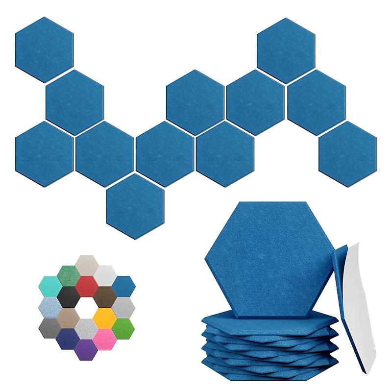 Hexagonal Acoustic Panels-12 Pack High-Density Sound | Reverb