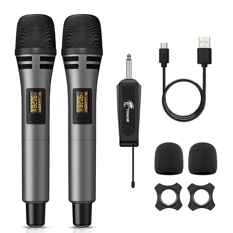 Wireless Microphones, UHF Dual Karaoke Microphone System, | Reverb