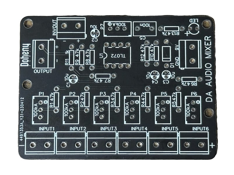 Doheny Audio 6-Channel Mixer PCB – DIY Analog Summing Circuit | Reverb