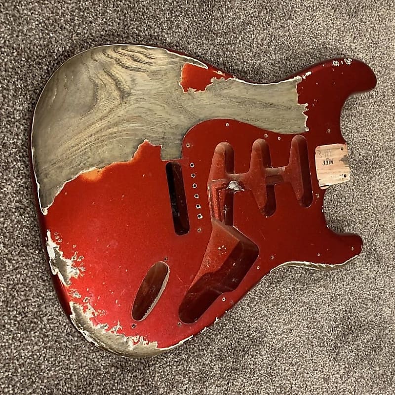 MJT Stratocaster Body Candy Apple Red 3 lbs 10 Ozs. | Reverb UK