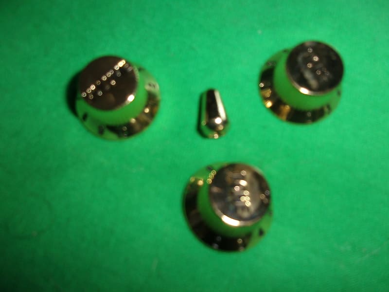 New Lot of 3 Shinny Gold Hat Knobs with Selector Switch Knob | Reverb