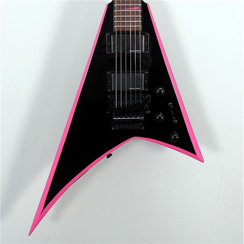 Jackson X Series Rhoads RRX24 Black with Neon Pink Bevels | Reverb