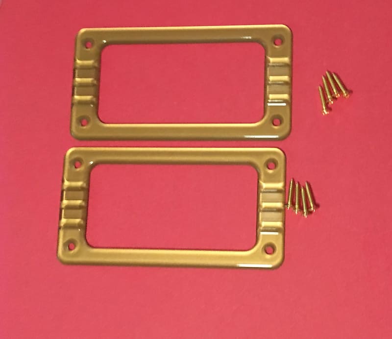 2 Gretsch Gold Pickup Rings & Screws for Filtertron Hilotron | Reverb