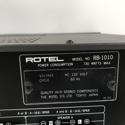 Rotel RB-1010 Stereo Power Amplifier | Reverb