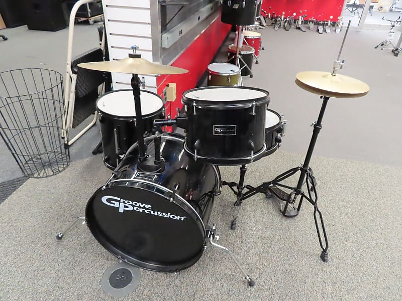 Groove Percussion 4pc Drum Set w/ Hardware and Cymbals Drum | Reverb