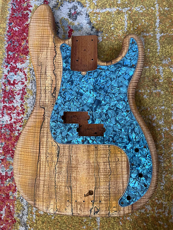 Mahogany / Flamed Spalted Maple Precision P-BASS Style Body | Reverb