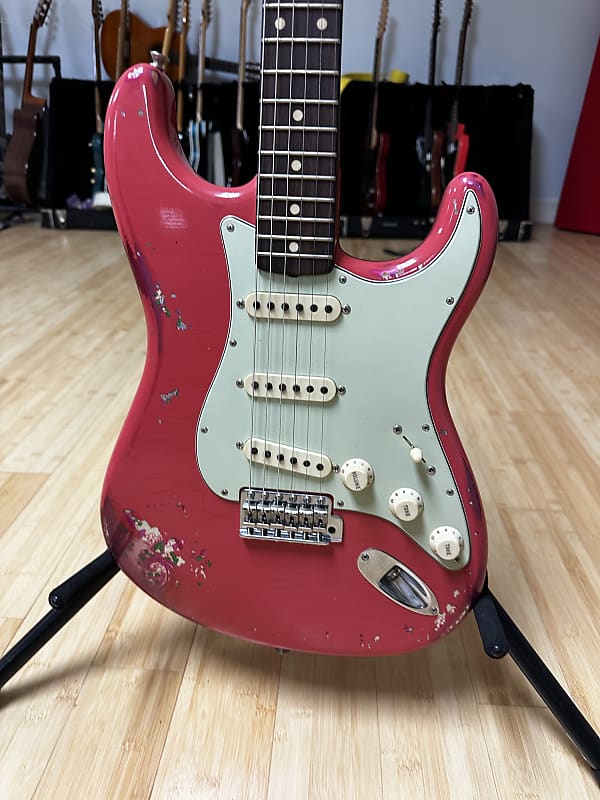 Fender Custom Shop Stratocaster 2016 Fiesta Red over Paisley | Reverb