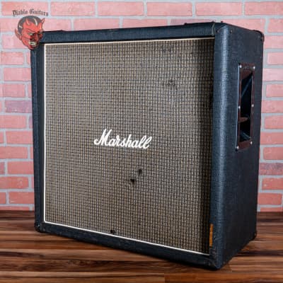 Marshall 1986B 4x12" Cabinet 1976 Black w/ Checkerboard Grill | Reverb