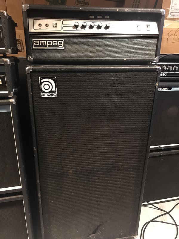 Vintage Ampeg V4b Head and Folded Horn Cabinet Stack-Monster | Reverb