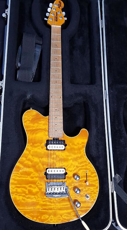 Music Man Axis Super Sport with Piezo Trans Amber Quilt | Reverb UK