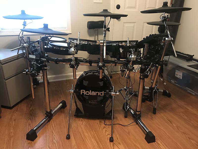 Roland TD27 with extra toms and Gibraltar Rack. | Reverb