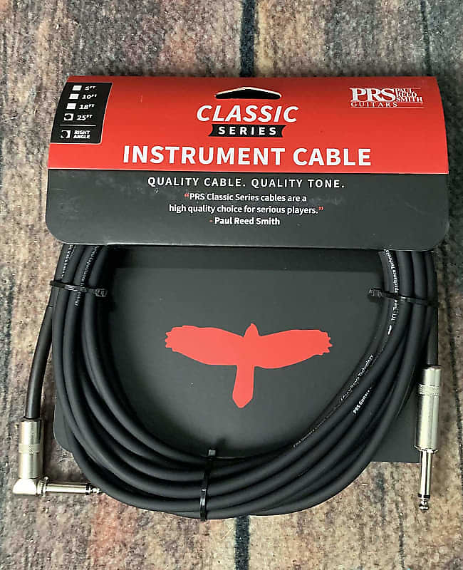 PRS 25ft Classic Instrument Cable Straight-Right Angle | Reverb