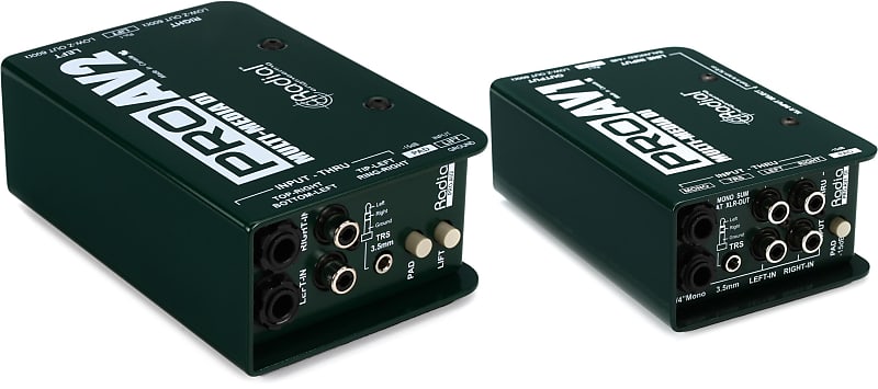 Radial ProAV2 2-channel Passive A/V Direct Box Bundle with | Reverb