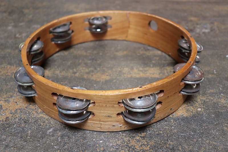 Handheld 10" Double Row Wood Tambourine | Reverb