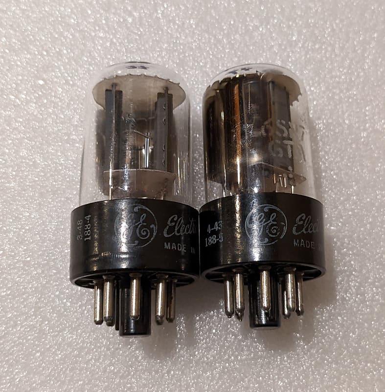 6SN7GTA GE Matched Pair Tubes NOS Test Gray Ladder Plates | Reverb