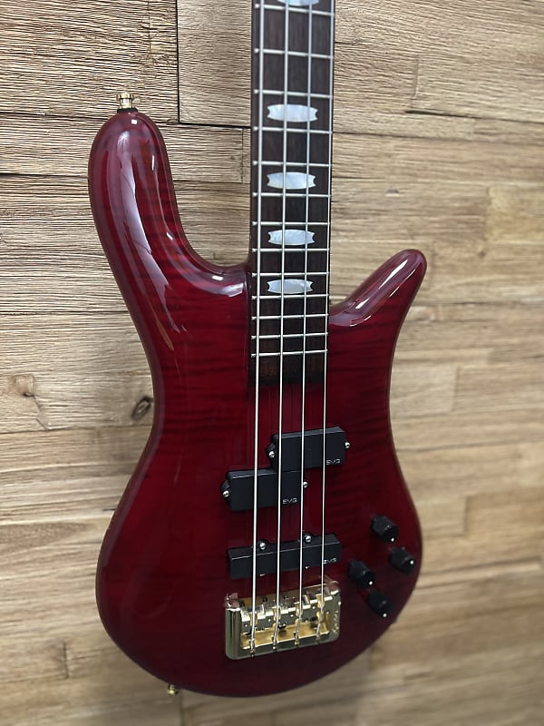 Spector Euro 4 4-string bass 2009 - Trans Red -EMG P/J | Reverb