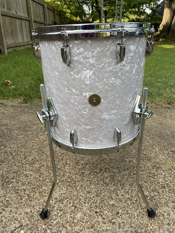Gretsch USA Custom 14x14 floor tom White Marine Pearl | Reverb