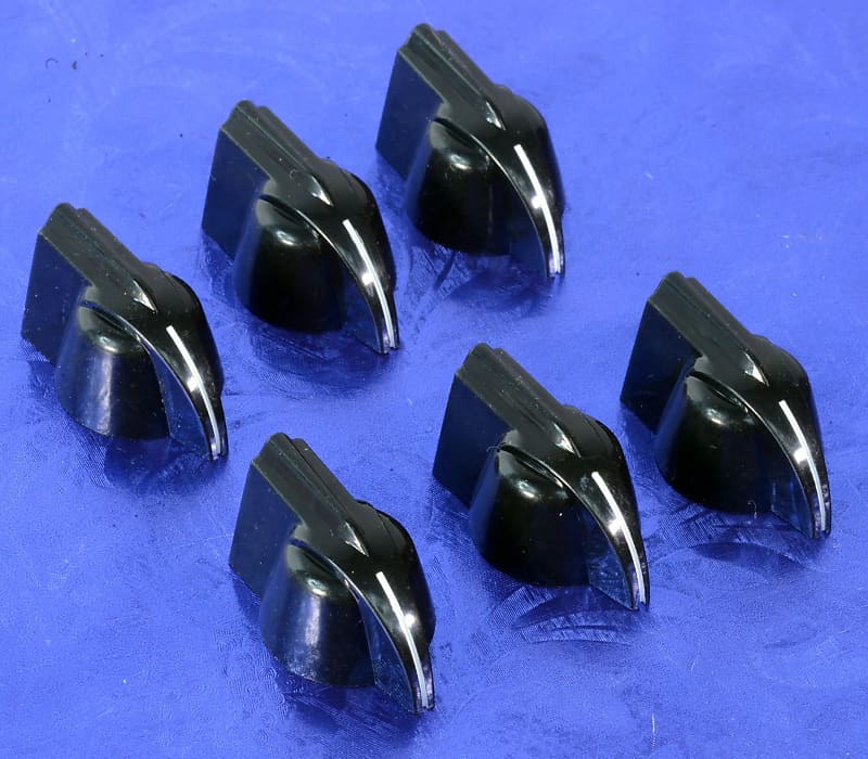 Six '50s Vintage Style Black Chicken Head Amp Knobs #11BL | Reverb