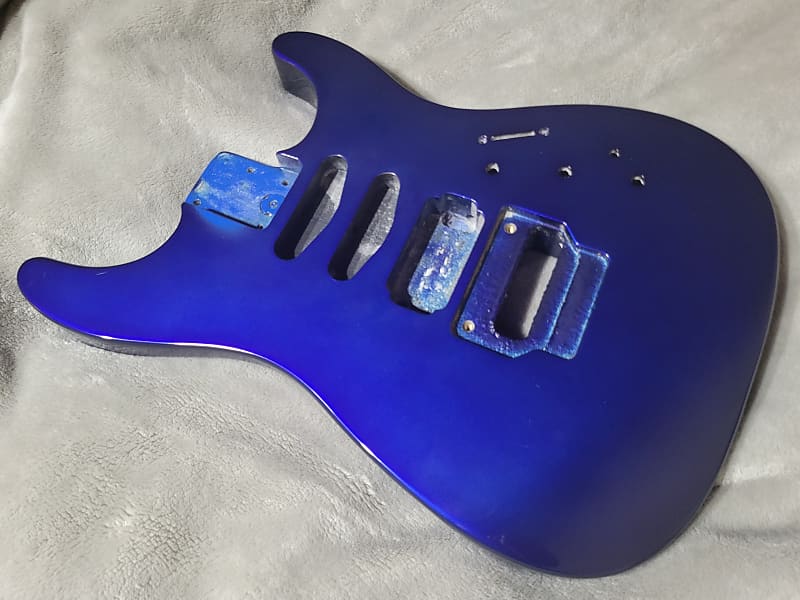 1990 Fender HM Strat Guitar Body - Midnight Blue - Heavy | Reverb