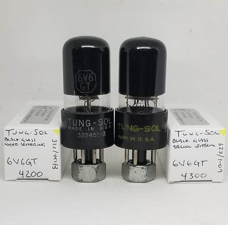 Tung-Sol 6V6GT Black Glass Well Matched (2.3%) Pair NOS | Reverb UK