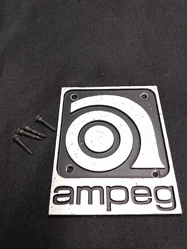 Ampeg "A" Emblem 1973-81 Steel, Black and White 4x3 Inch Logo | Reverb