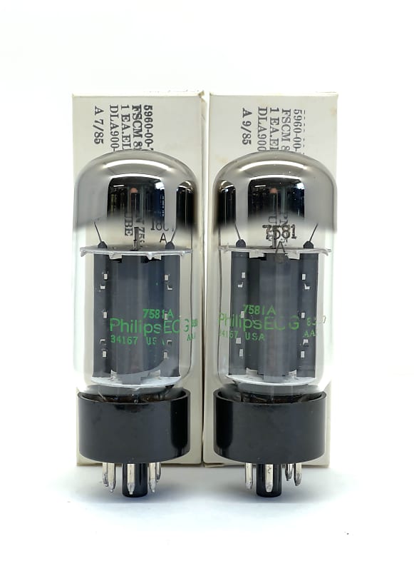 2X Sylvania Philips ECG 7581A 6L6GC Amplitrex Matched 1985 | Reverb