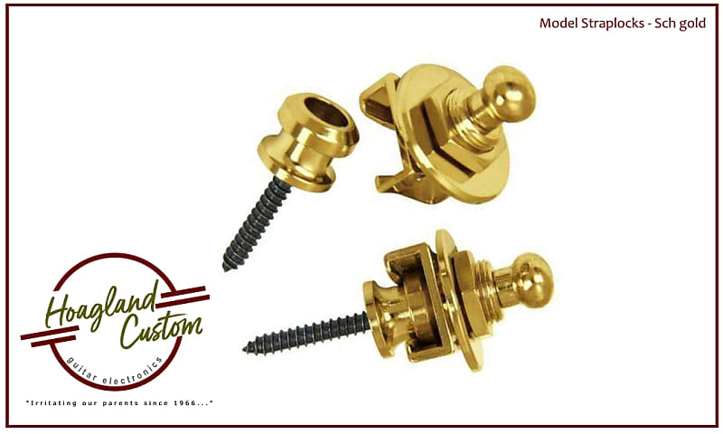 Schaller Style Strap Locks - Gold - Lock That Strap & Protect | Reverb