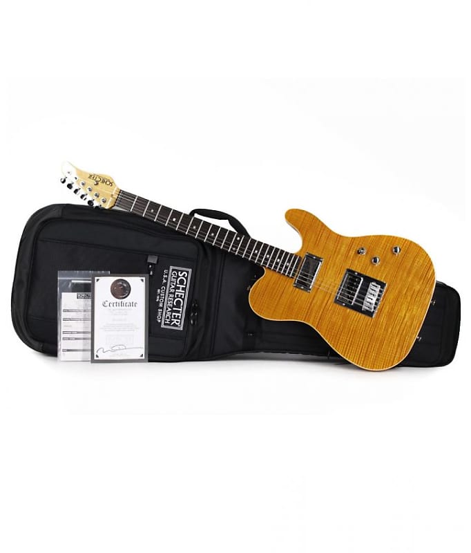 Schecter USA Custom PT Trans Amber | Reverb