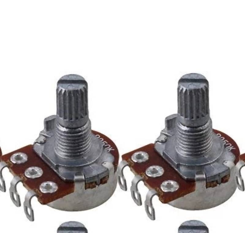 (2) A250k Audio Strat / LP Small Tone Pot 15mm Shaft Length | Reverb