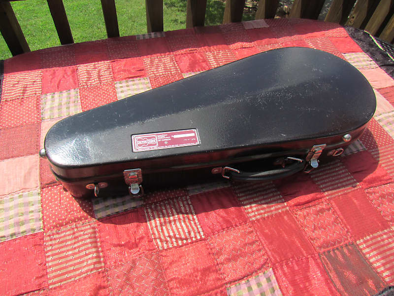 Calton Mandolin case, Canada made, #7852 - Black with Green | Reverb
